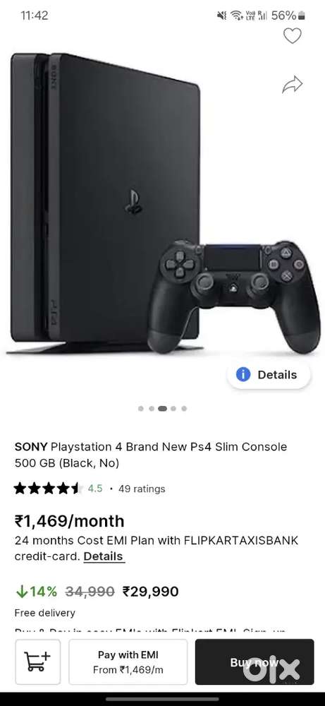 Ps4 slim 500 gb along with 4 all time best selling game original cds ...