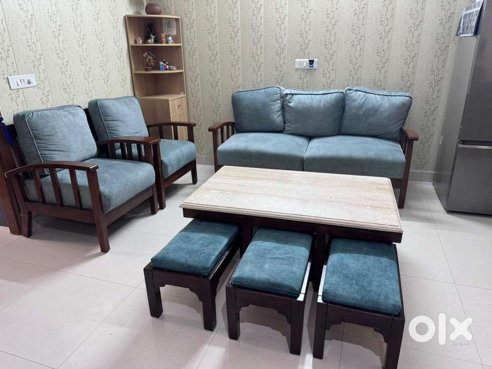 3+1+1 SHEESHAM WOOD SOFA SET & Center Table - Sofa & Dining - 1771519112