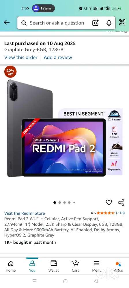 Amazon buy back unused tab..redmi pad 2 - Tablets - 1817019197