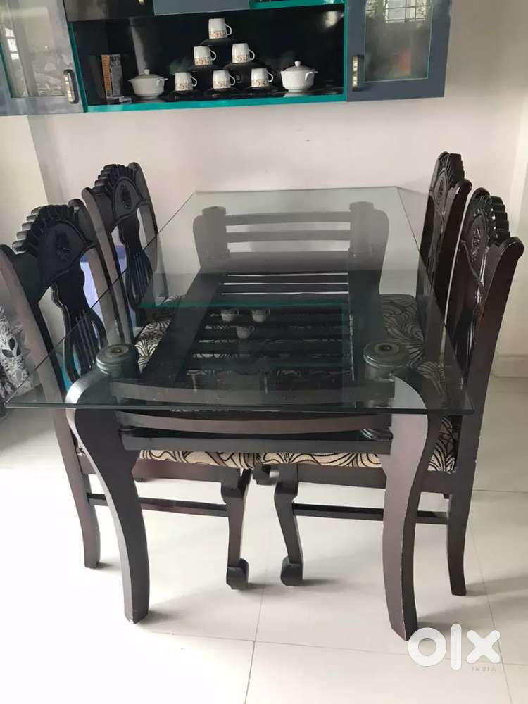 Dining Table Glass Top Buy Sell Used Furniture in Hyderabad OLX