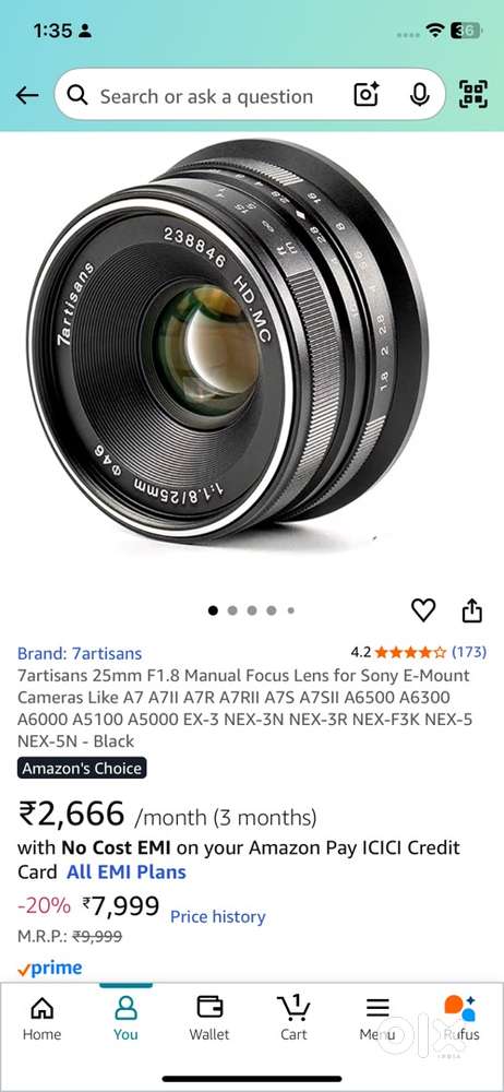 7artisans 25mm F1.8 Manual Focus Lens for Sony E-Mount - Cameras ...