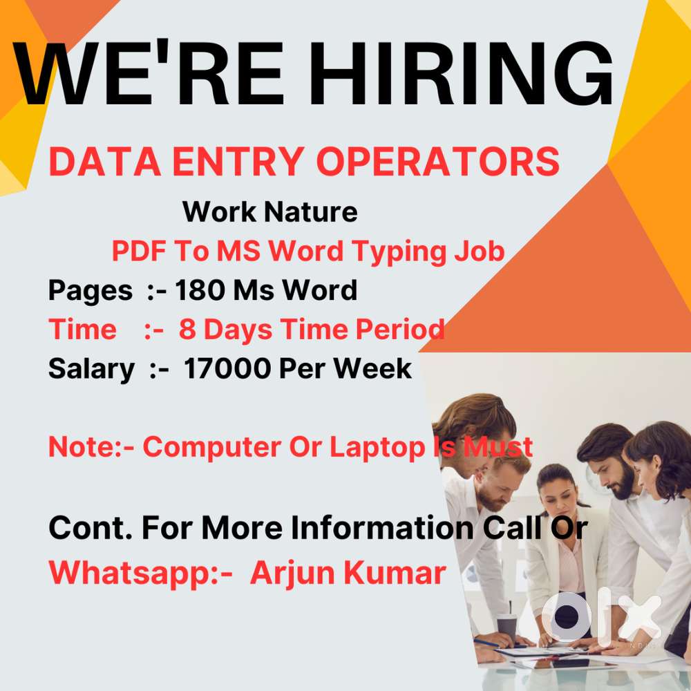 Data Entry Operator and Typist Job Vacancies are available - Data entry & Back office - 1796889461