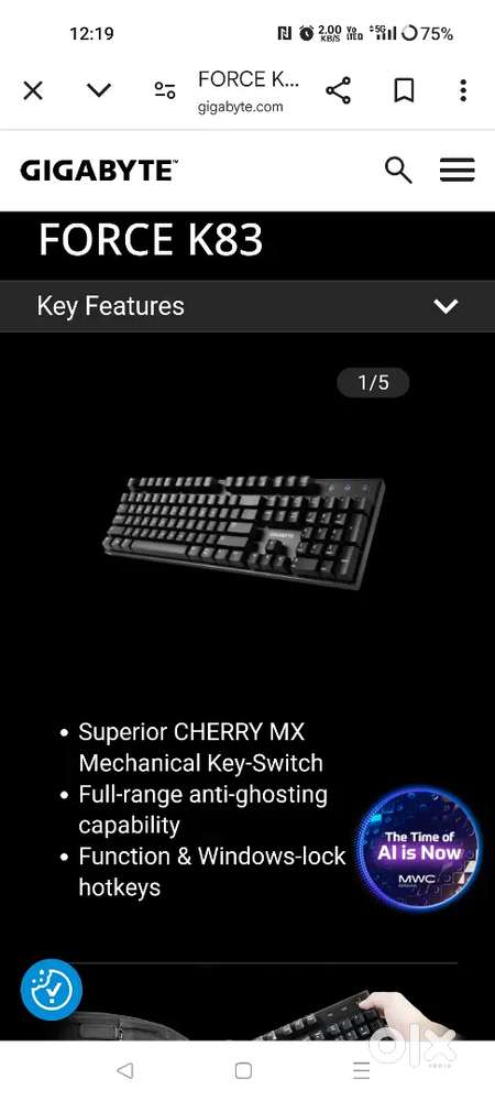Gaming Keyboard - Gigabyte Force K83 Mechanical Key - Computer ...