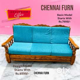 3 Seater Wooden Sofa Buy Sell Used Furniture in Chennai OLX