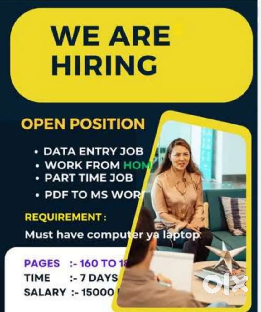 Data Entry Work From Home Jobs, Jobs in Chennai, Job Vacancies & Openings in Chennai | OLX