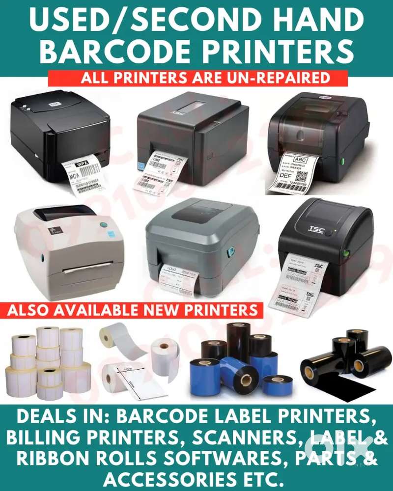 Barcode Label Printers, TSC, Zebra, Sato, Argox, Kores, TVSe Etc ...