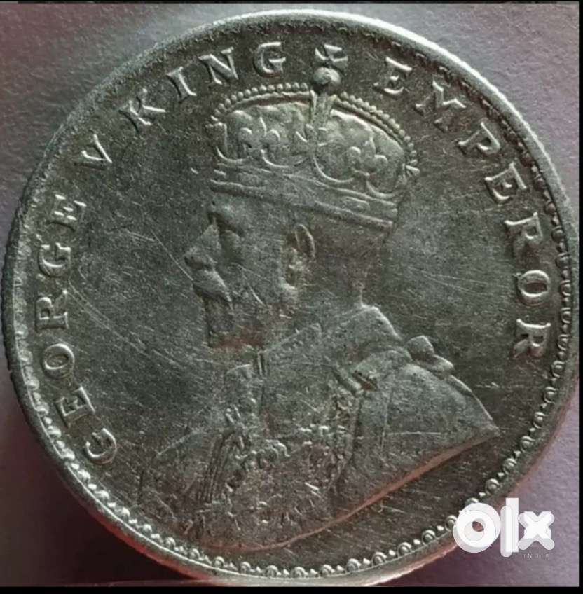 Indian old coin silver gold george v king emperor 1919 (1 rupees)… - Other Hobbies - 1809723299