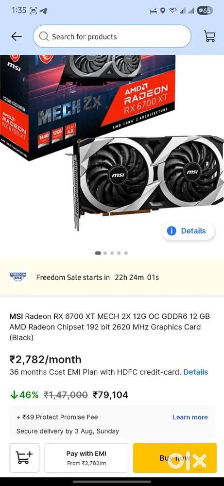MSI Radeon RX 6700 XT MECH 2X 12G OC GDDR6 12 GB AMD - Computers ...