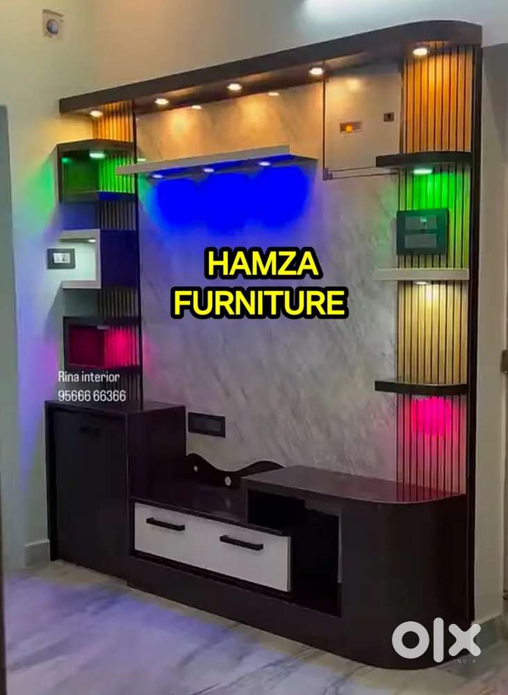 HAMZA FURNITURE LATEST DESIGN TV UNIT CABINET SET WITH DRAWER CABINET ...