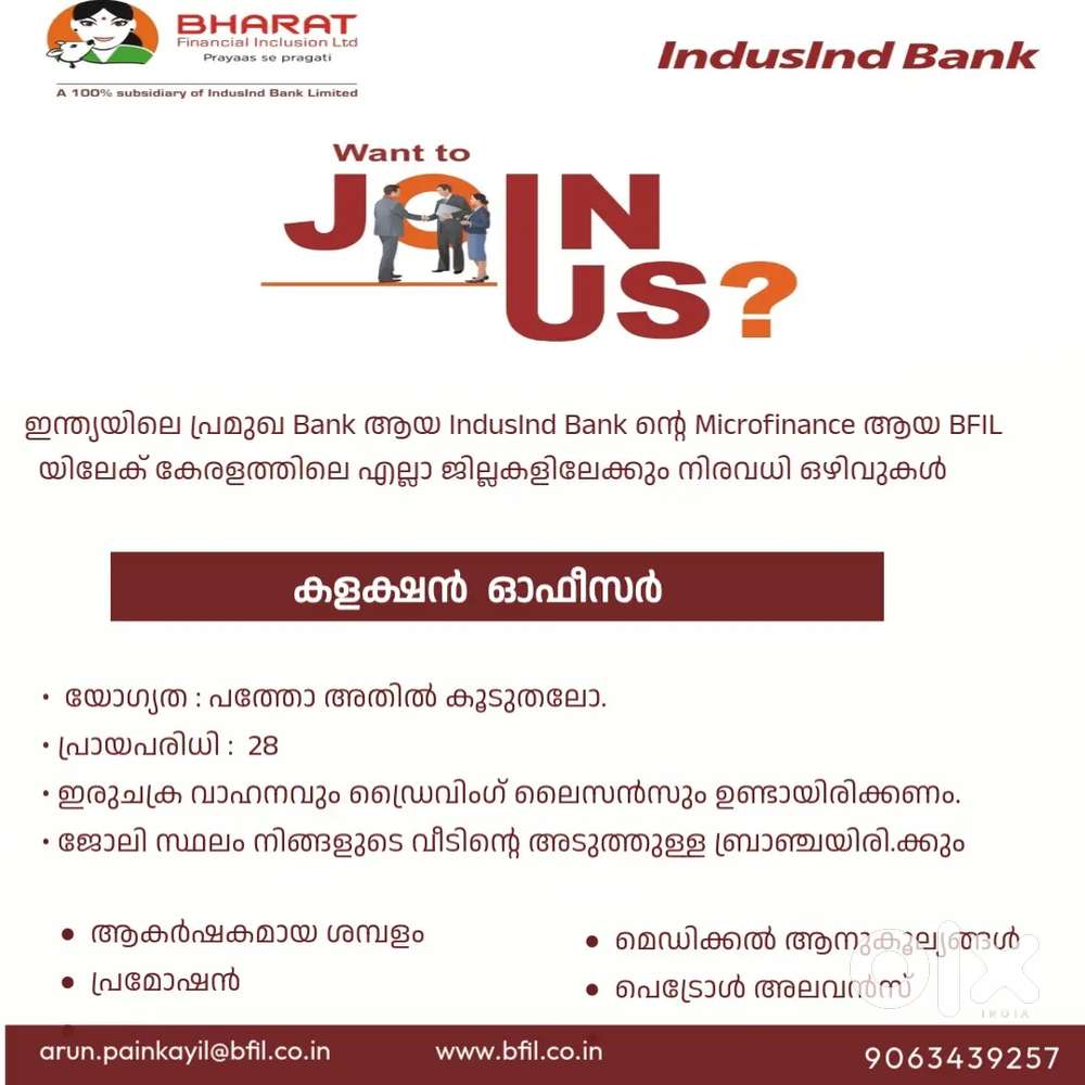 BFIL - IndusInd Bank Jobs - Delivery & Collection - 1798647450