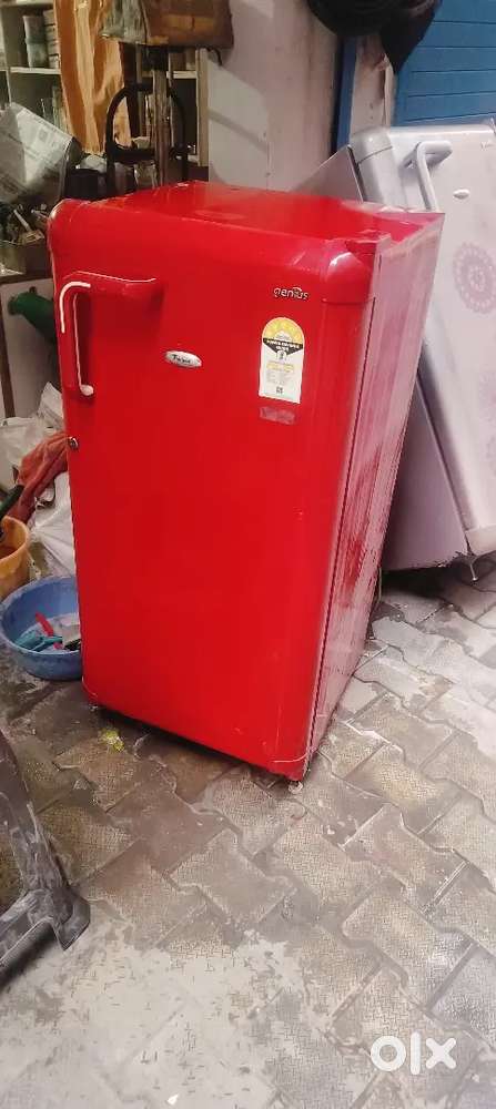 Red colour single door fridge 180 litter capacity proper working ...