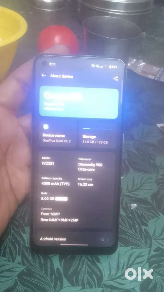 One plus nord ce2 8+128 GB back camera not working,Display Changed ...