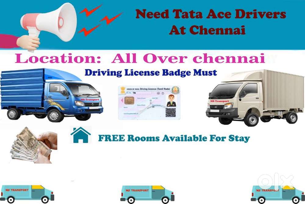 Wanted Tata Ace Drivers & Delivery In Chennai - Driver - 1793334313