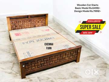 Wooden Cot Bed Single Double Queen King size New 96VSDOPD Beds Wardrobes 1786350773