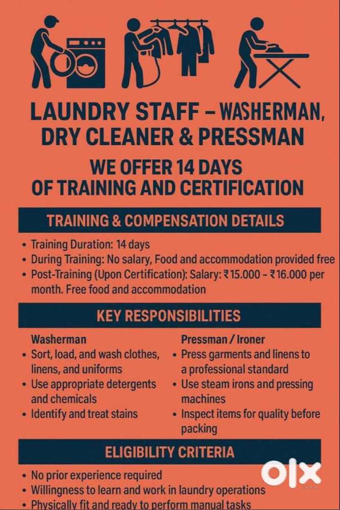 dry cleaning and laundry operator - Other Jobs - 1821334615