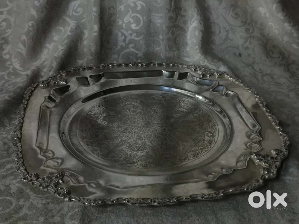 Pure brass solid heavy silver micron plated trey - Home Decor & Garden ...