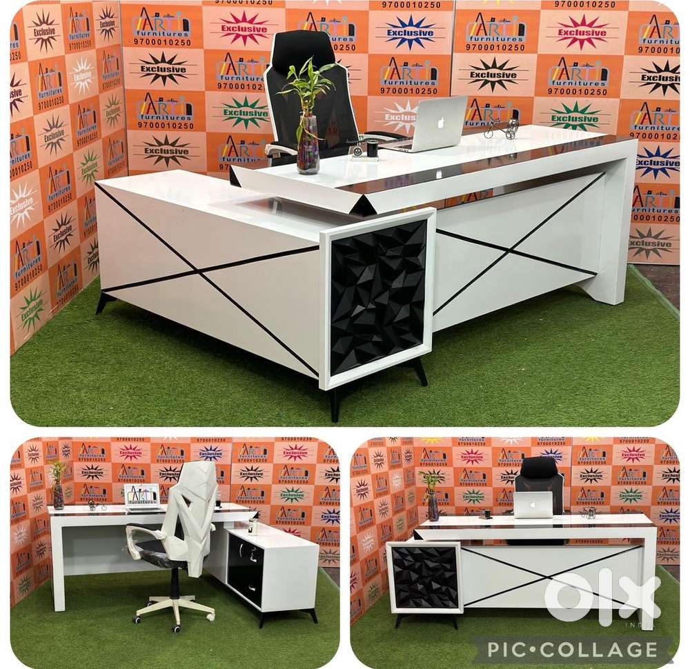 6/5 feet L shaped boss tables md tables desks office tables chairs ...