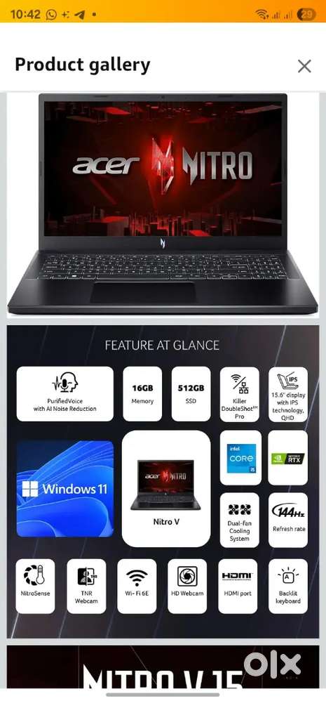 Acer nitro V i15 13r gen and RTX 4050 graphic card - Computers ...