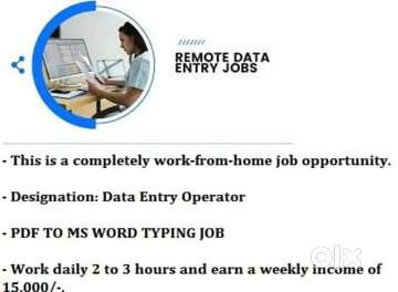 Work From Home Available Data entry Back office 1794866890