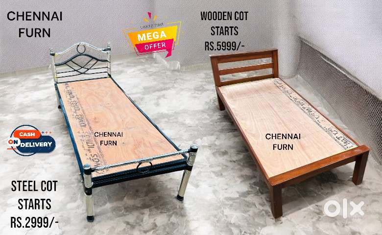 Cot, Wooden cot , Steel Fancy Bed, Single , double , Queen , King OP25 ...