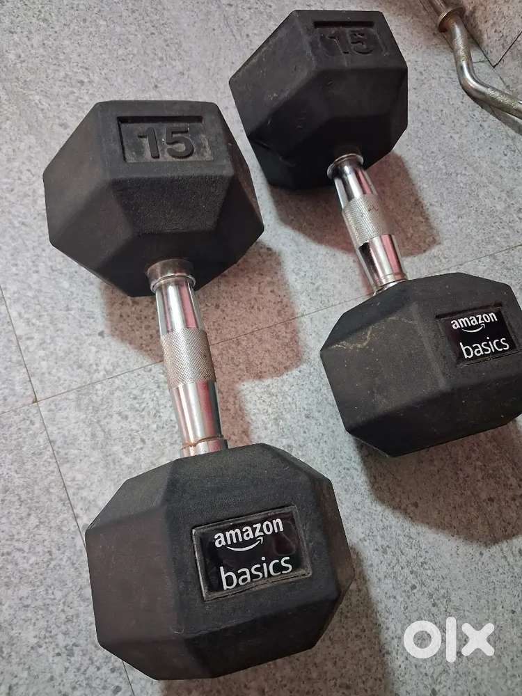 amazon basics dumbbell Set Of 2, 15 Kg each - Gym & Fitness - 1824532166