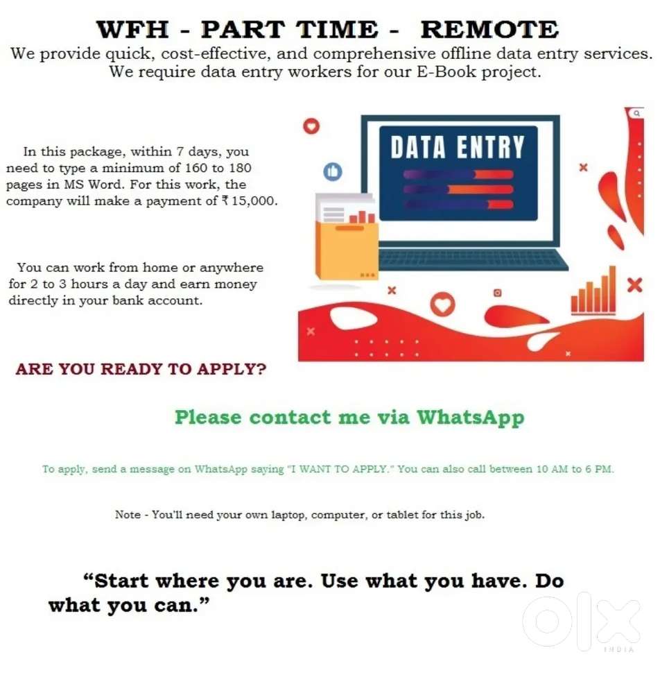 Work from home, online job - Data entry & Back office - 1797751110