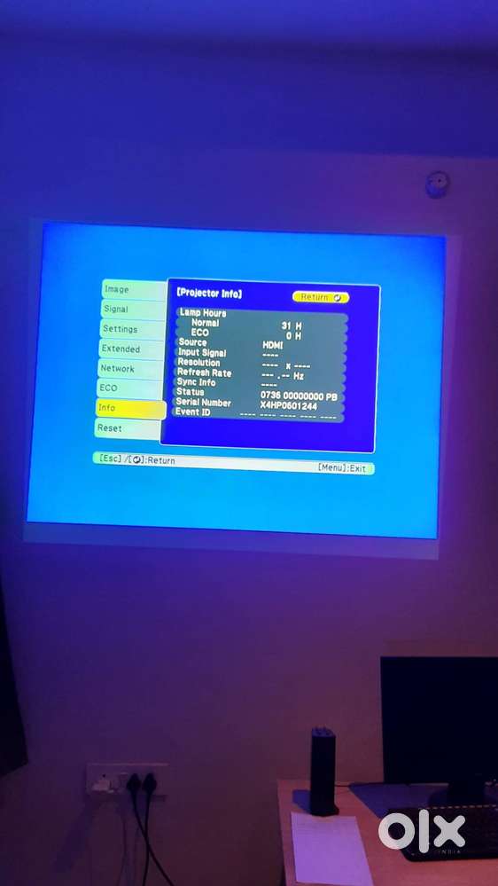 Epson projector EB-S41 with 18X9 feet cloth screen android box remote ...