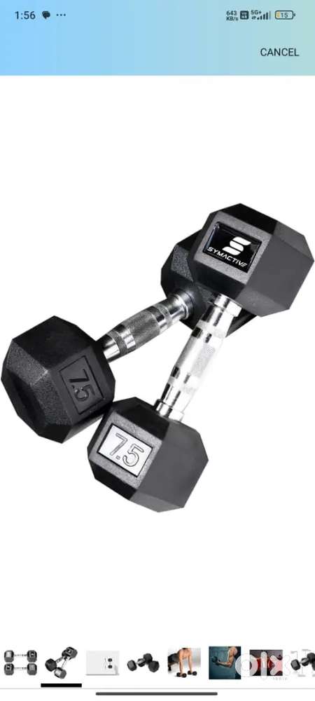 Dumbbell of 7.5Kg x2 - Gym & Fitness - 1800781920
