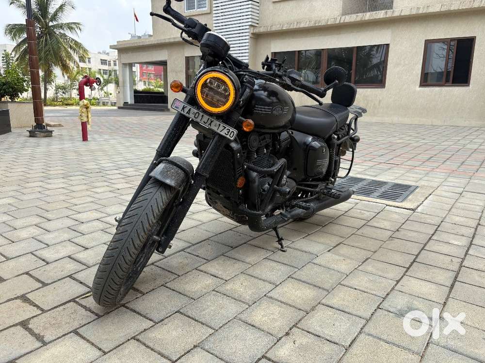 it’s Jawa 42 Matt black top end bike with modified led light ...