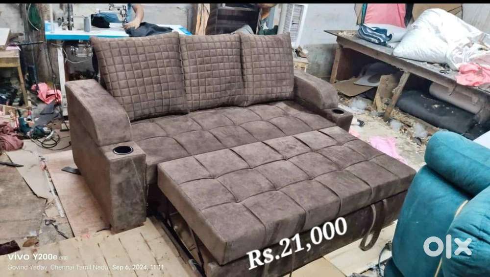 EY FURNITURE 3 Seater Sofa Cum Bed Set L Shape Sofa Set f - Sofa & Dining - 1798314217