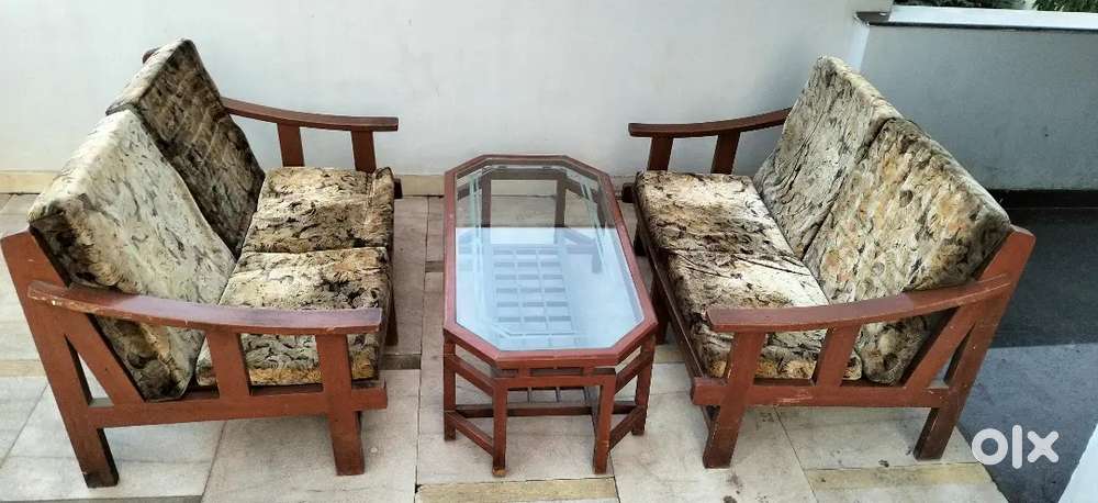 Teak wood Sofa set, center table and dining table - Sofa & Dining ...