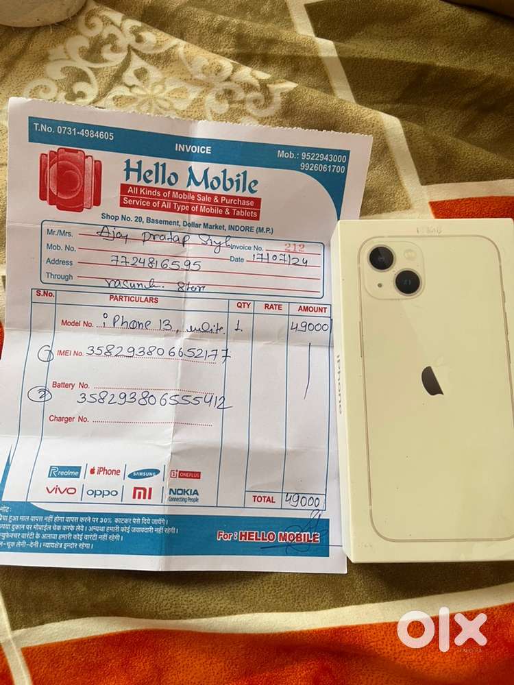 I phone 13 128 GB …91 percent battery health with under warranty gud ...