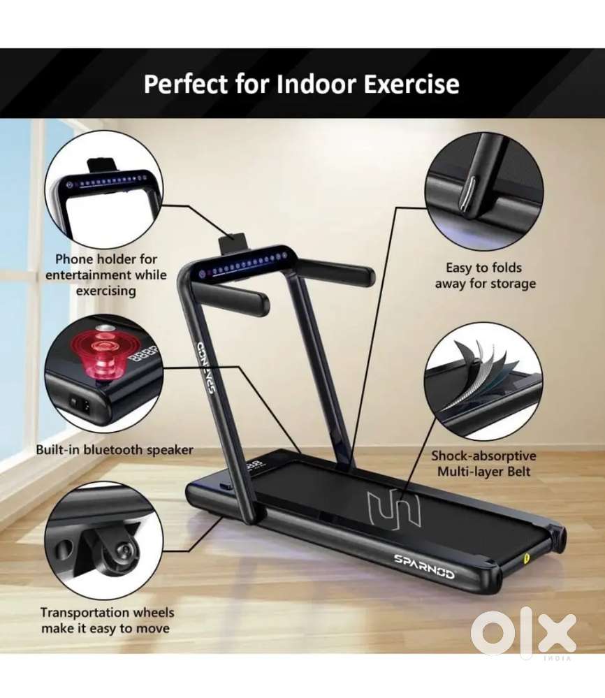 Sparnod Fitness STH-3030 (4 HP Peak) 2 in 1 Treadmill for Home Use ...