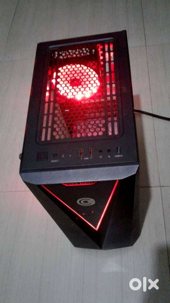 Cabinet - Circle Gaming , Red colour Fan , Red colour LOGO - Computer ...