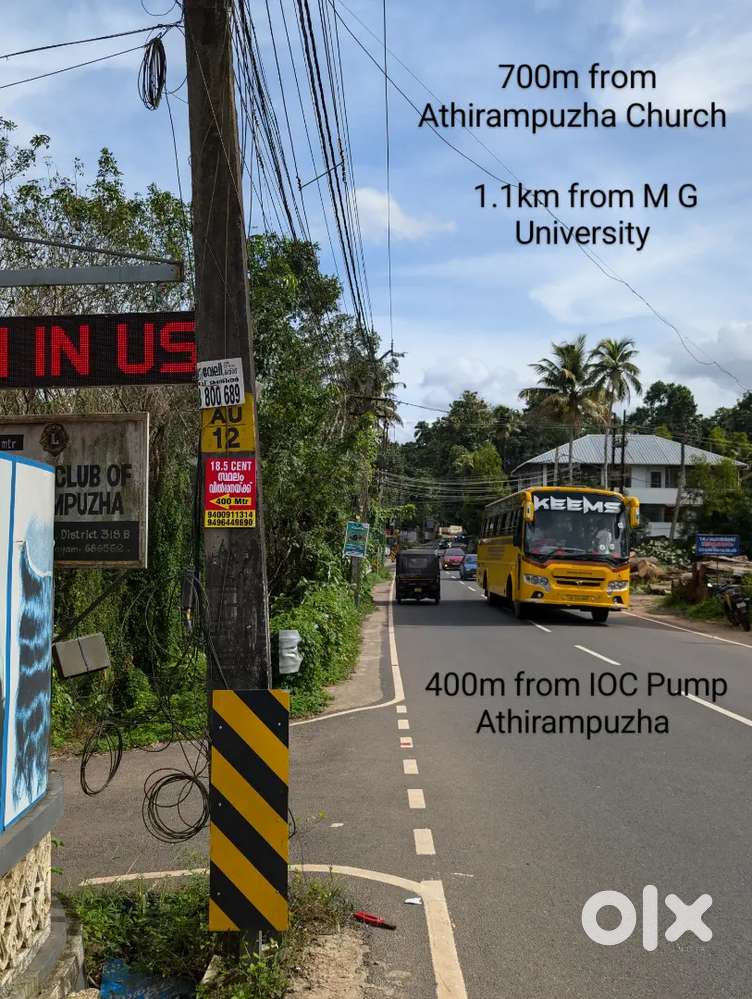 18.5 cents of Land (Rectangle Plot) for sale near Athirampuzha Church ...
