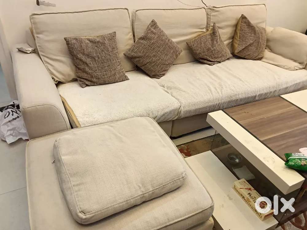 Sofa set with ottoman beige color (pepperfry brand) - Sofa & Dining ...