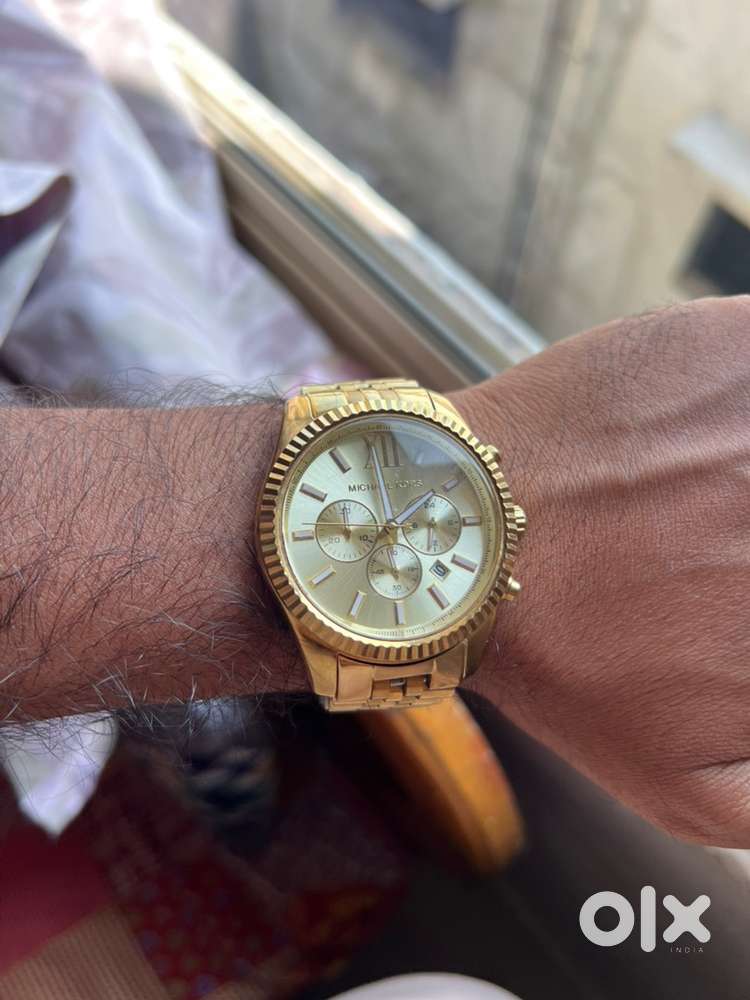 Michael Kore MK-8281 Lexington Gold-Tone Chronograph Watch - Men ...