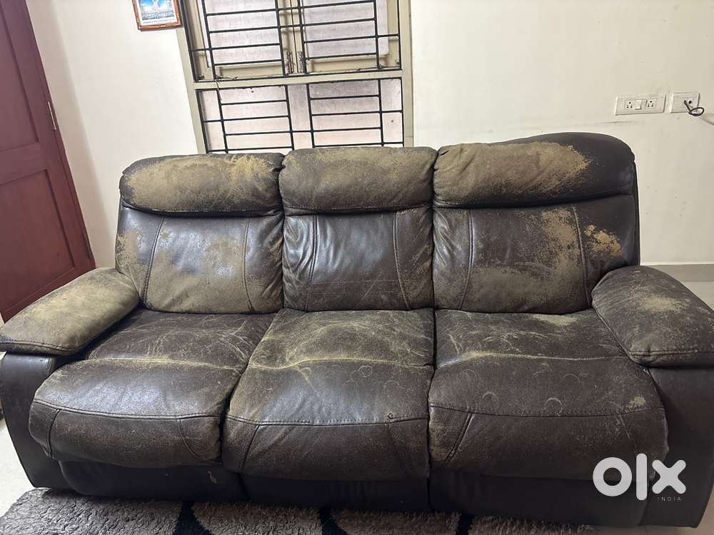 3-Seater Recliner Sofa – Leatherette – Used – Thirumullaivoyal - Sofa ...