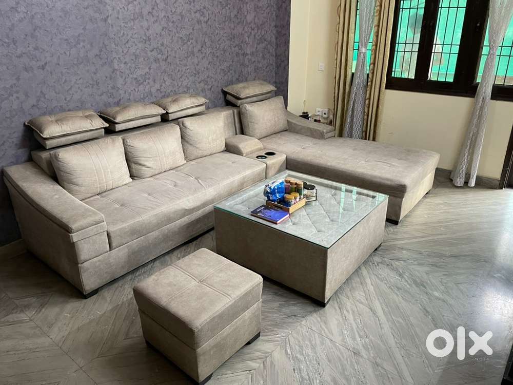 6 Seater L Shape Sofa Available For Sale With Centre Table And 2 Sethi