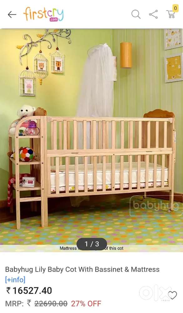 Baby Hug Crib with Bassinet - Kids Furniture - 1815934393