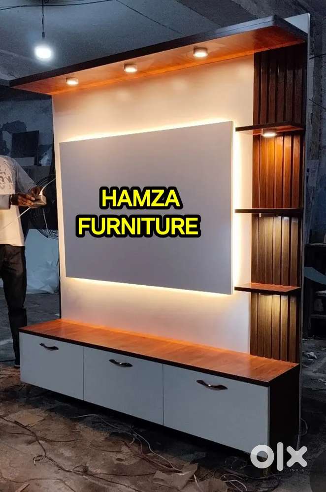 HAMZA FURNITURE NEW DESIGNER TV UNIT CABINET SET WITH DRAWER & CABINET ...