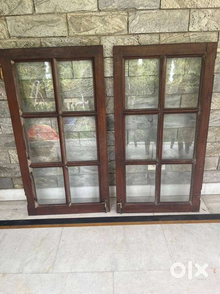 Heavy Duty Wooden Window with Iron Grill & Glass – 7ft x 2ft - Home ...