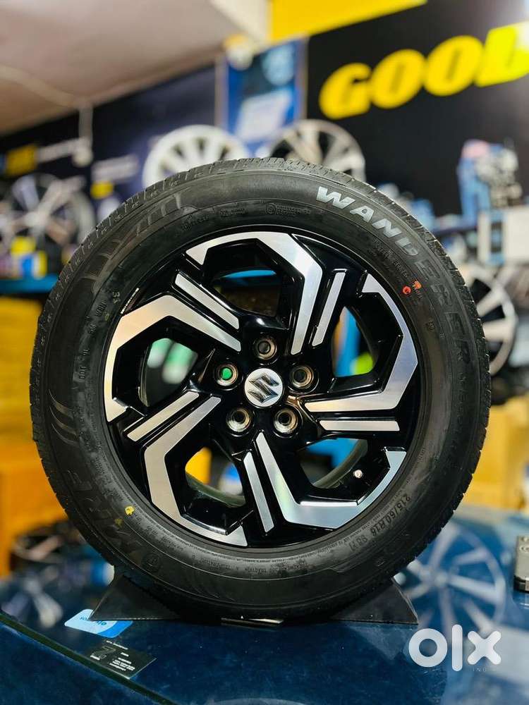 16 inch brezza daimond cut latest alloys with MRF tyres set of 4 ...