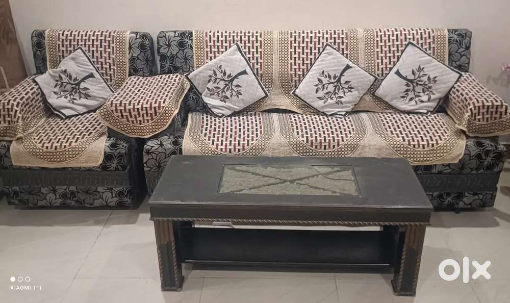 Sofa set 4seater with center table and 4 seater dining table set - Sofa ...