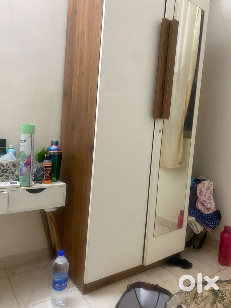 Sleek design mirror wardrobe almirah almari white - Beds & Wardrobes ...