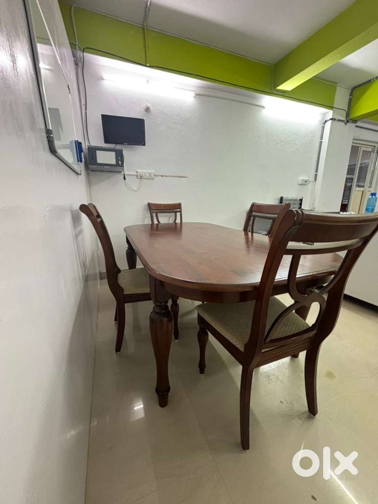 Large Solid Wood 4 Seater Dining Table with Chairs - Sofa & Dining - 1808793285