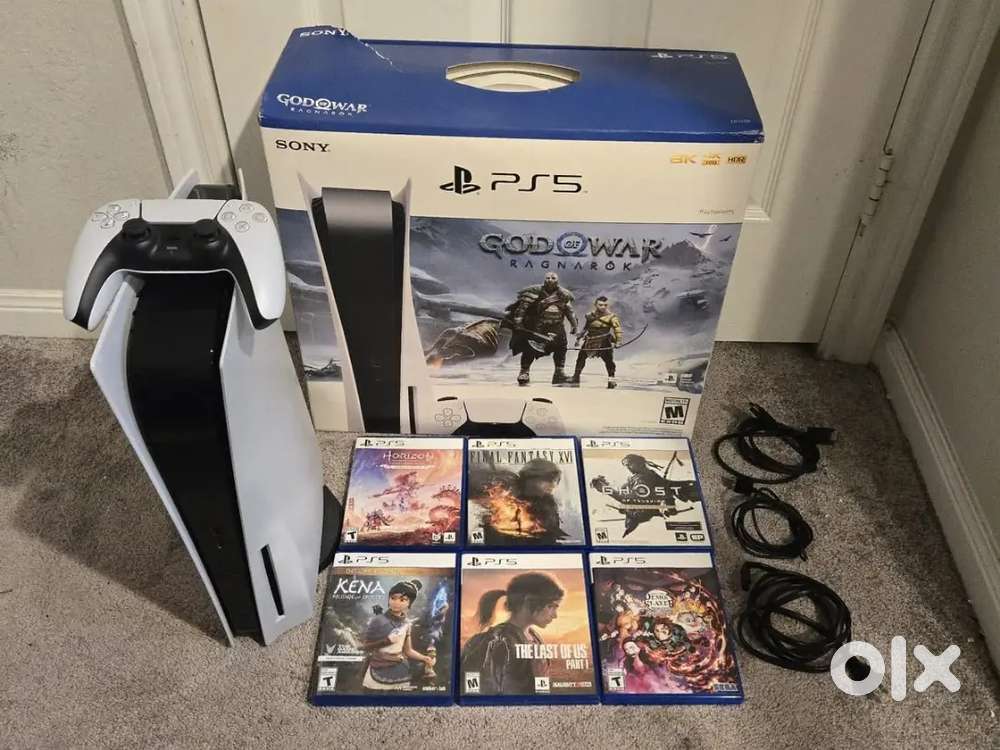 Sony PS5 Disc Console CIB + 6 Games Bundle - Horizon, FF 16, Ghost, TL ...