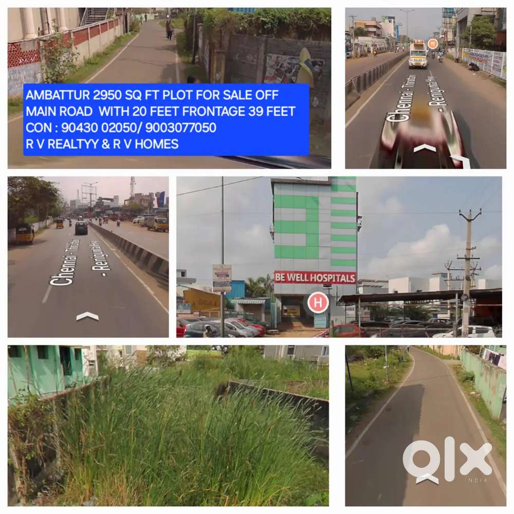 AMBATTUR 2950 SQ FT PLOT FOR SALE NEAR BE WELL HOSPITAL, CHENNAI - Lands & Plots - 1779108125
