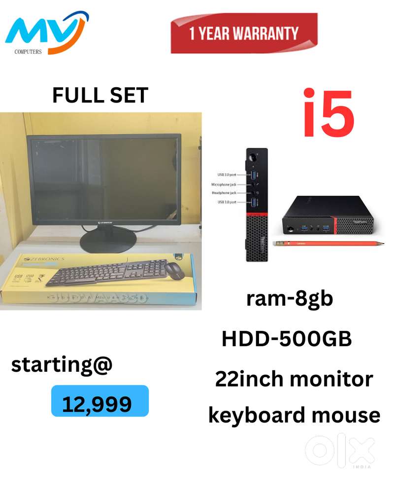 1 - Year Warranty Starting @12,999 Branded CPU - i5 Process Ram - 8 ...