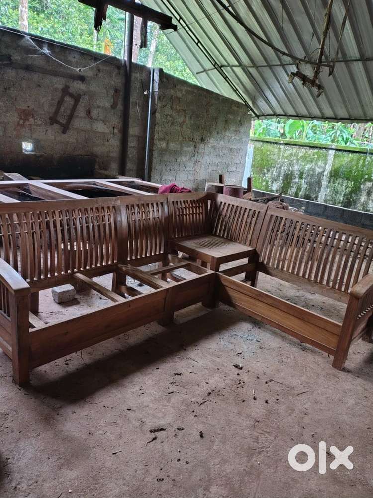 Teak & Mahogany Setty Frames + 8-Seater Table | Frames Only - Sofa ...